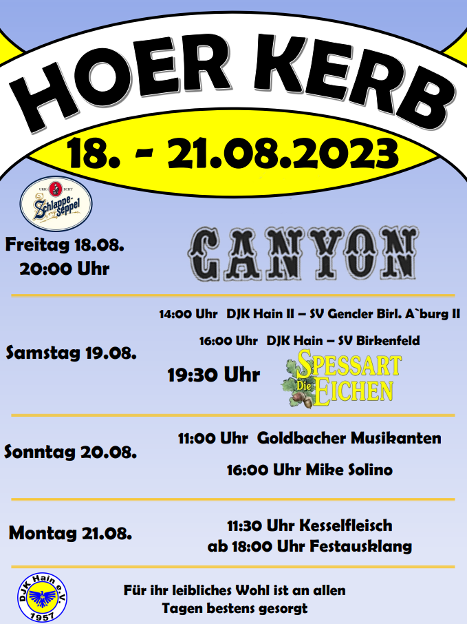Herzlich Willkommen bei der DJK Hain!